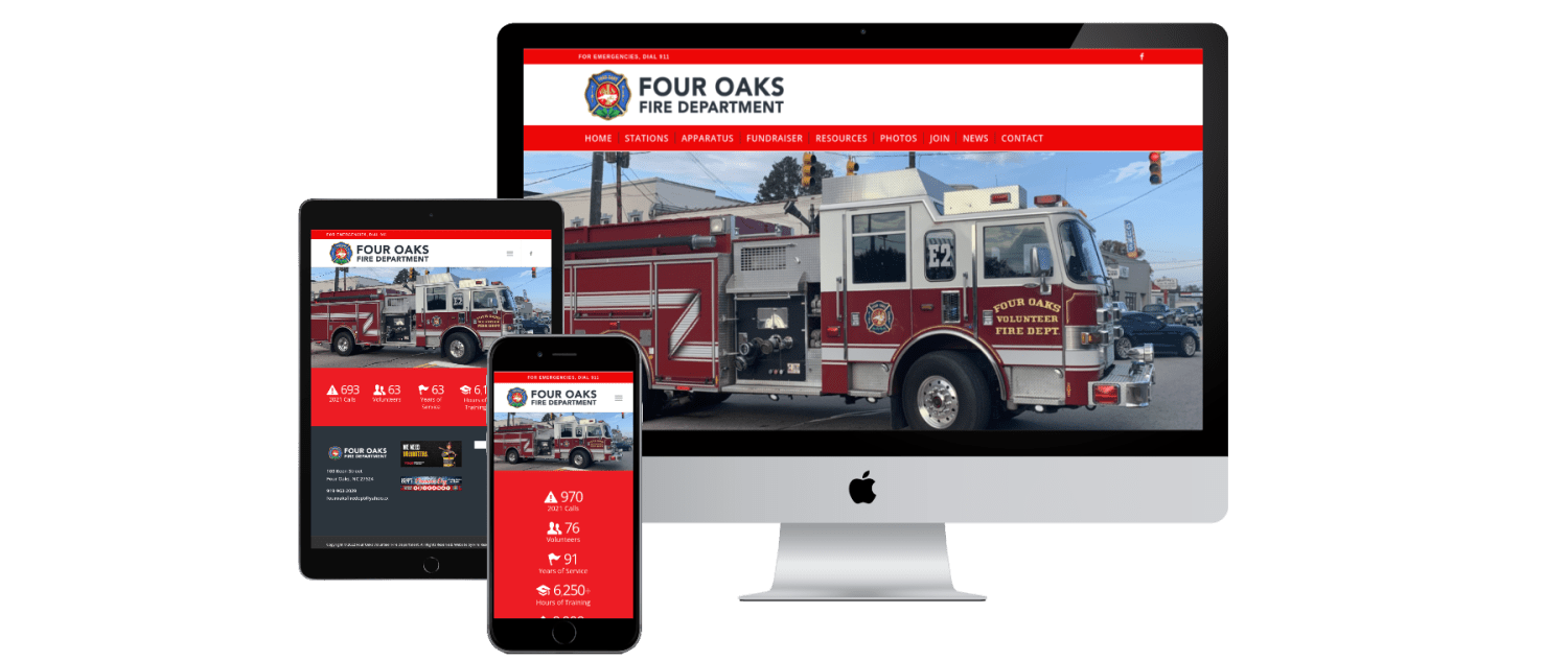 Four Oaks Fire Department Website Design | Edge360 Creative